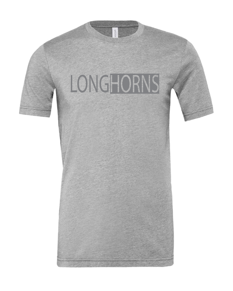 Gray Cotton Tee with Gray Longhorns – Harpool Middle School PTA